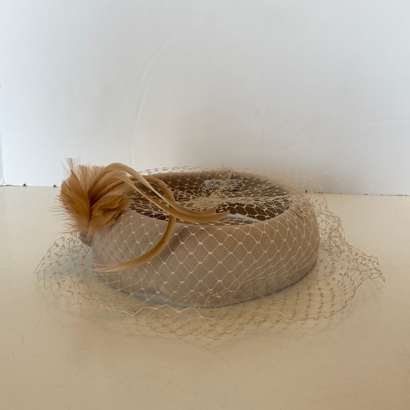Accessories | Vintage Blush And Beige Colored Netted Fascinator | Poshmark